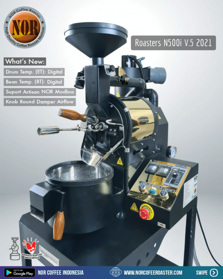 Mesin Roasting Kopi N500i Kapasitas 500gr/batch | NOR COFFEE ROASTER